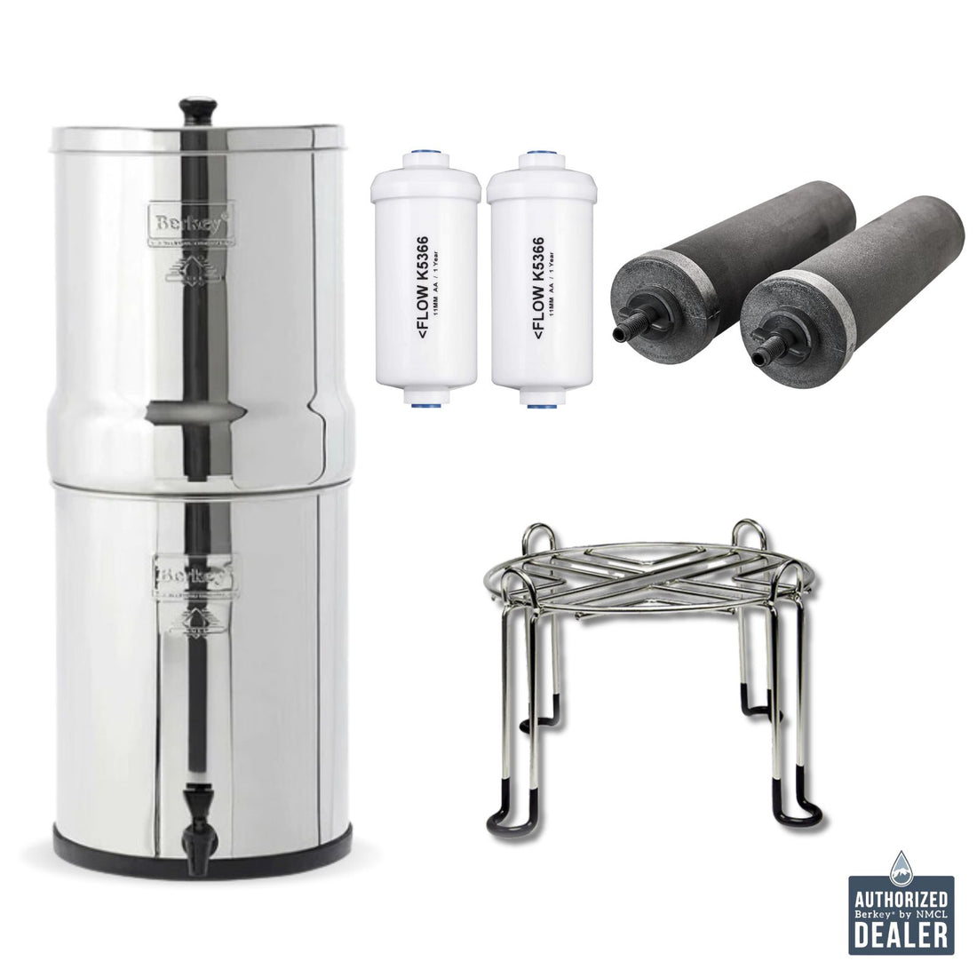 Big Berkey with Black Berkey Elements, PF2 Fluoride Filters, and Stain ...