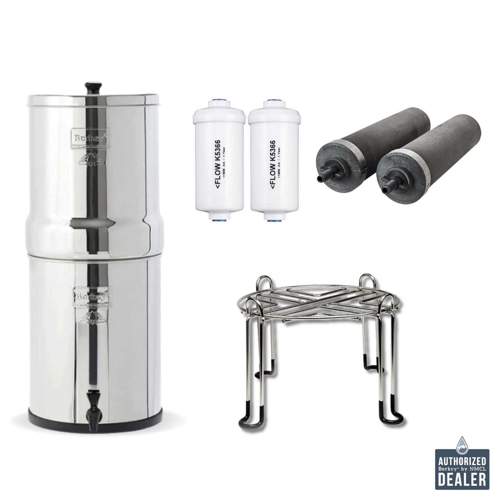 Bundle- Travel Berkey with Black Berkey Elements, PF2 Fluoride Filters ...