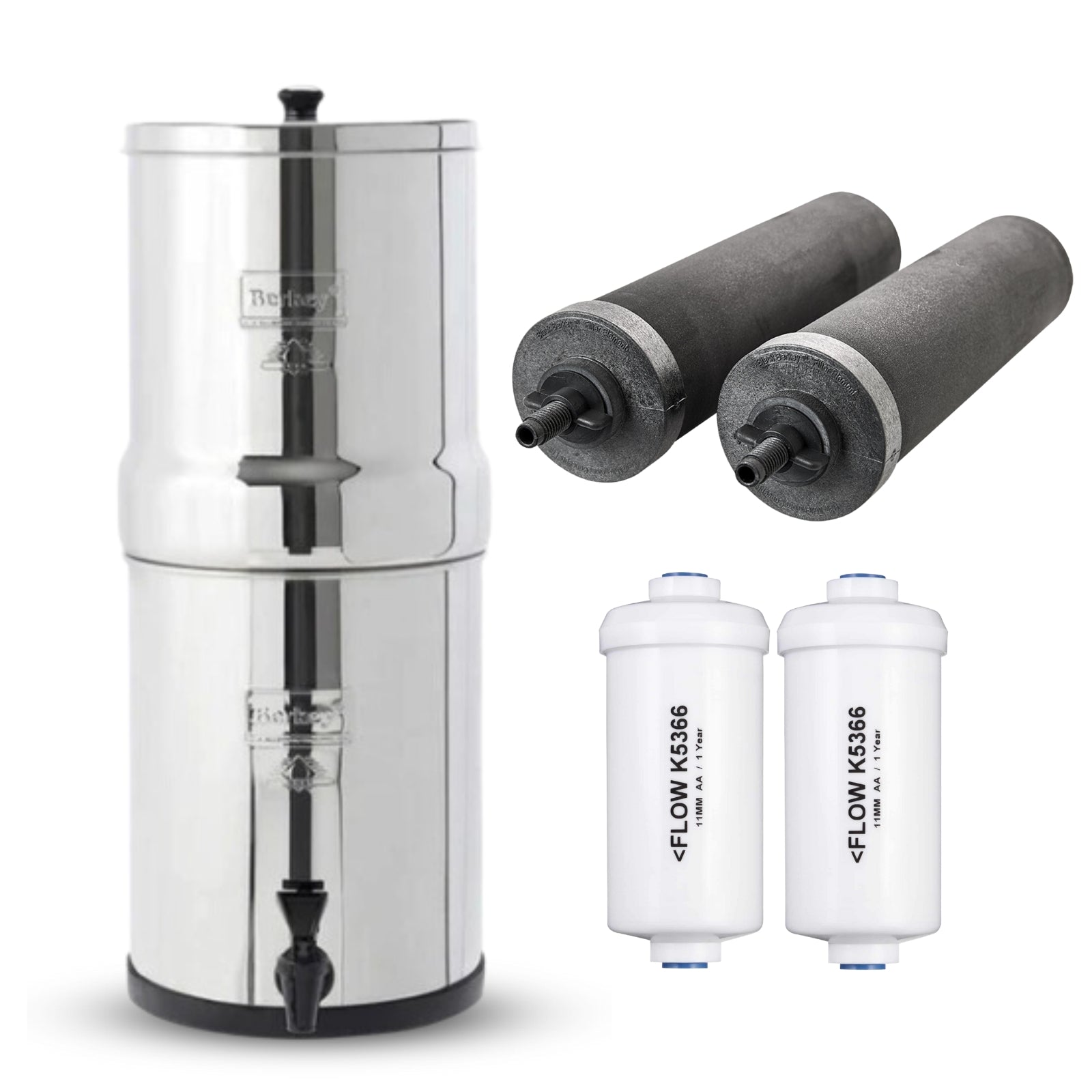 Bundle-Travel Berkey with Black Berkey Elements and PF2 Fluoride Filte ...
