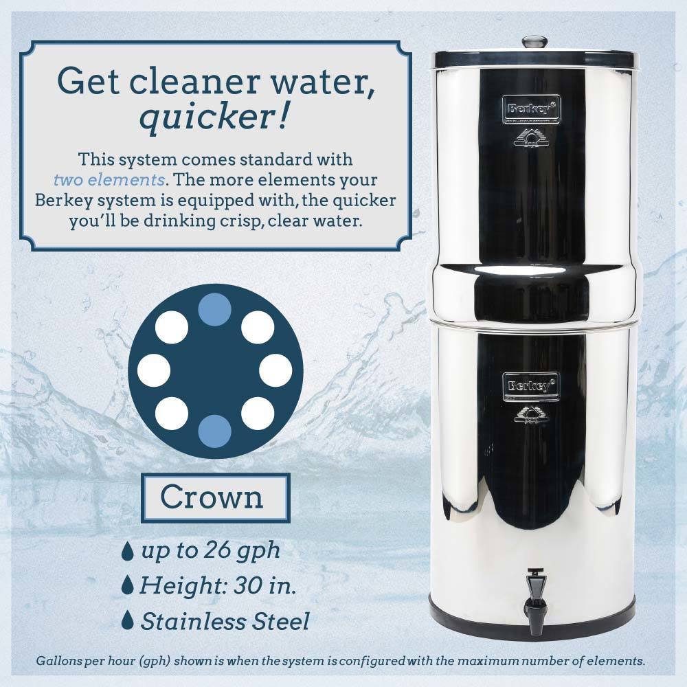 Crown Berkey Water Filter System Includes 2 Black Berkey Filters – My ...